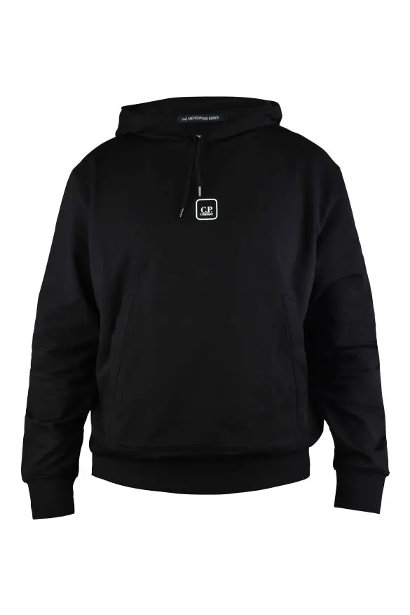 C.P. COMPANY Cotton Hooded Sweatshirt - Black