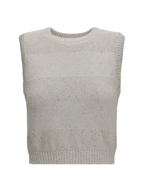 Brunello Cucinelli Knit And Sequin Vest