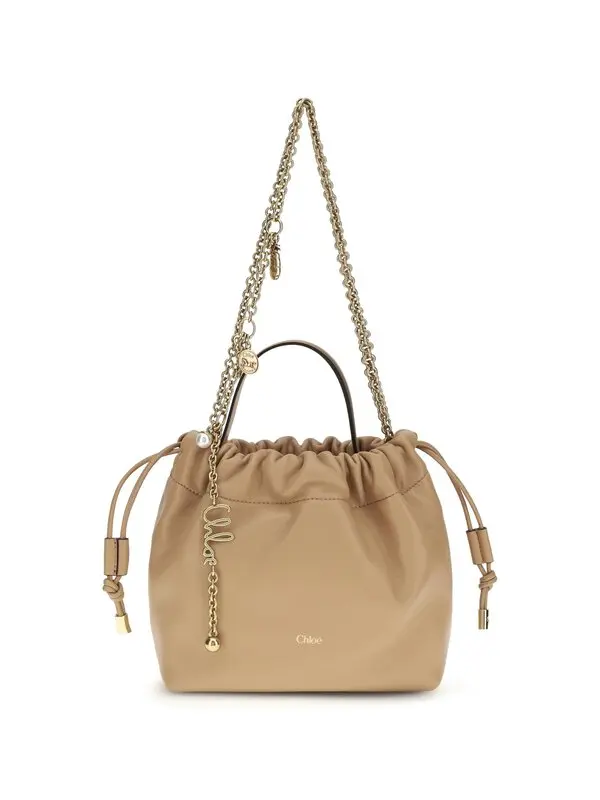 Chloé Icons Leather Chain Shoulder Bag - Cream