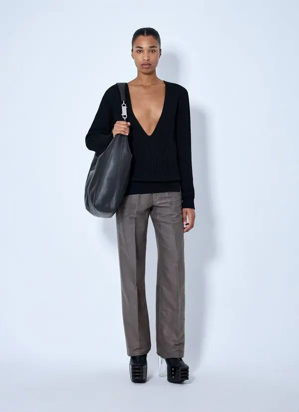 Rick Owens Deep V-neck Ribbed Sweater