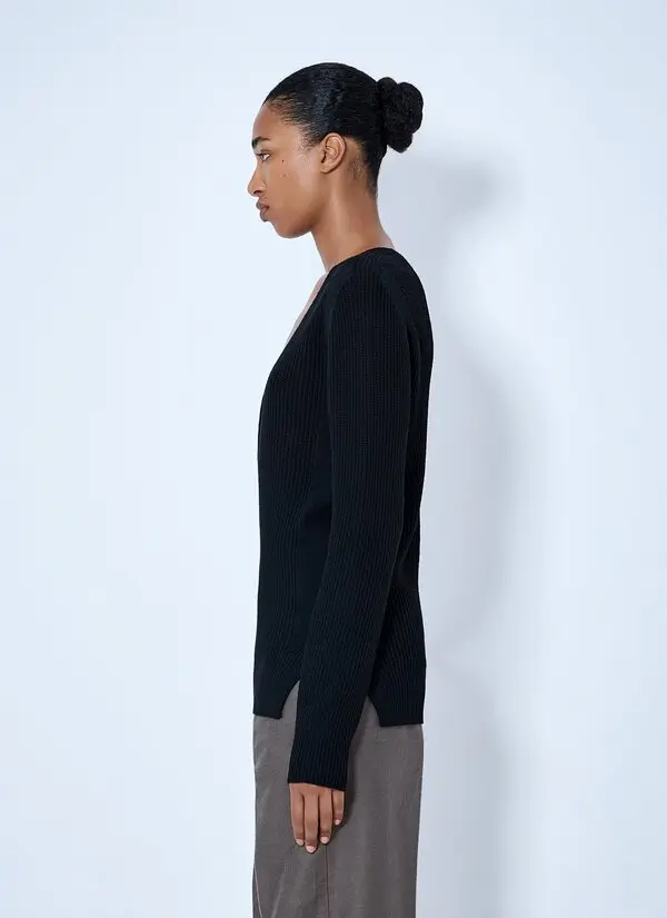 Rick Owens Deep V-neck Ribbed Sweater