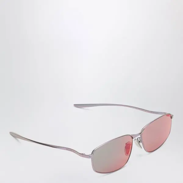 Balenciaga Rectangular Pink Metallic Sunglasses - Green