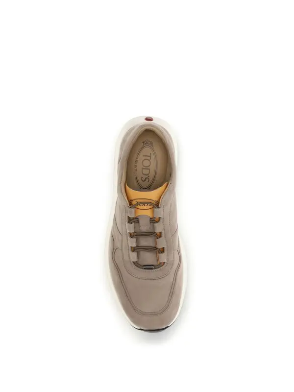TOD'S Suede Goatskin Sneakers - Cream