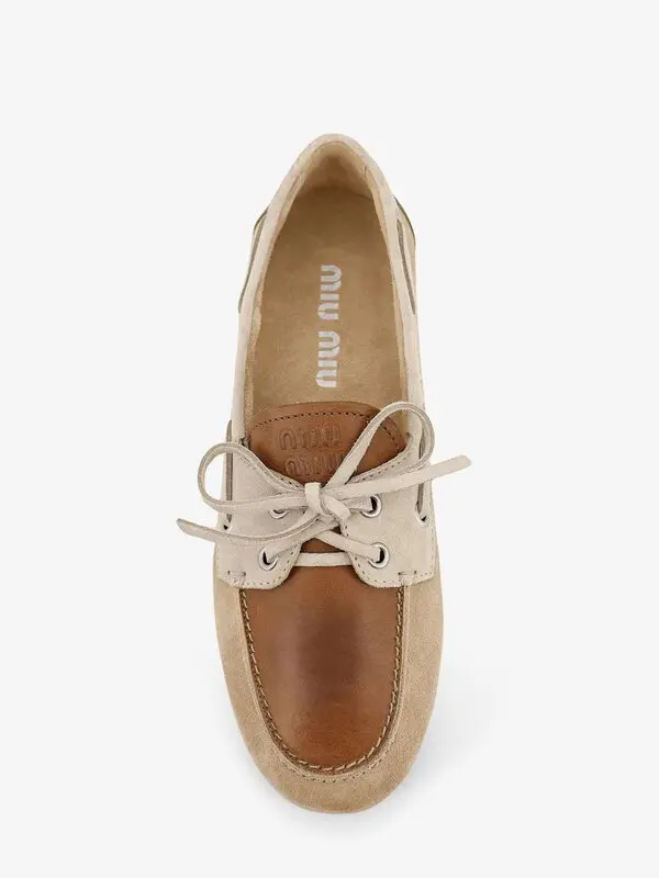 Miu Miu Suede Loafers - Cream