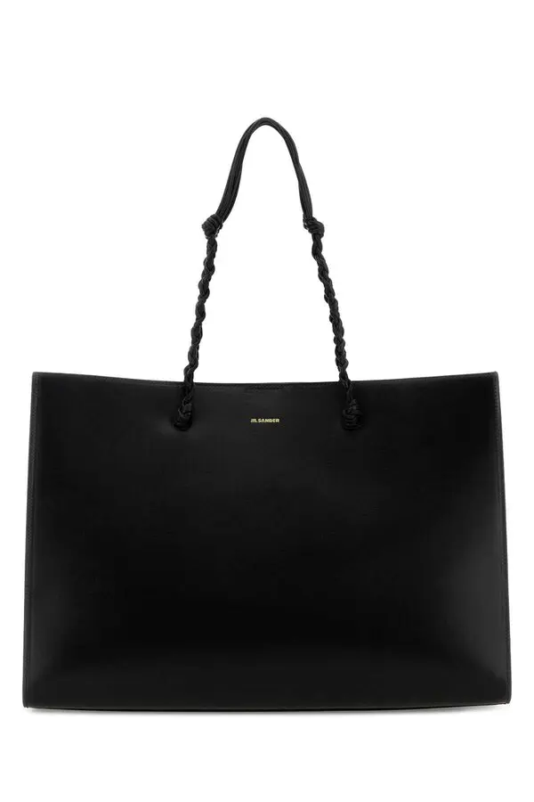 JIL SANDER Leather Tangle Shopping Bag - Black