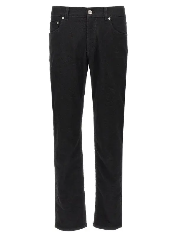 Etro Jacquard Denim Jeans - Black