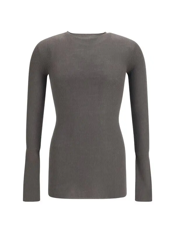 Rick Owens Slim Ribbed Long-sleeve Sweater - Gray