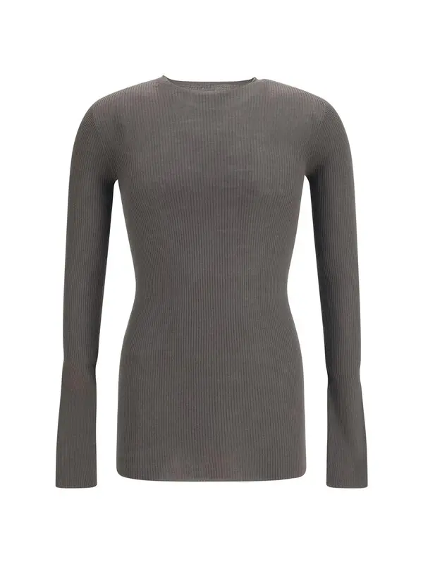 Rick Owens Ribbed Long-sleeve Sweater - Gray