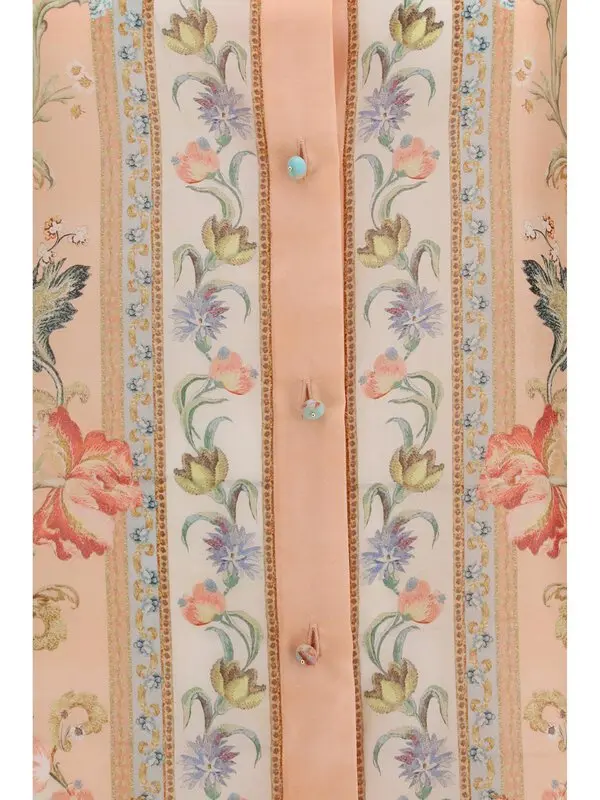 Zimmermann Roselight Silk Habotai Shirt - Multicolor