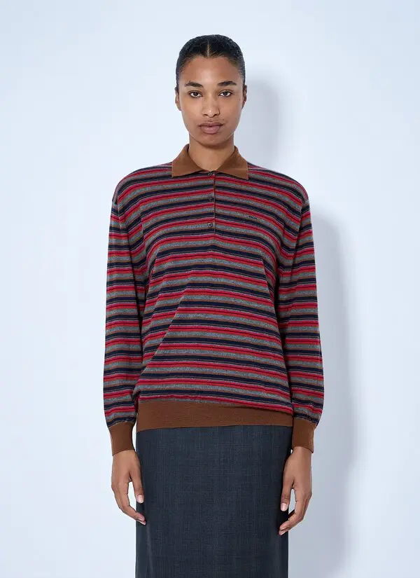 Prada Striped Polo Sweater