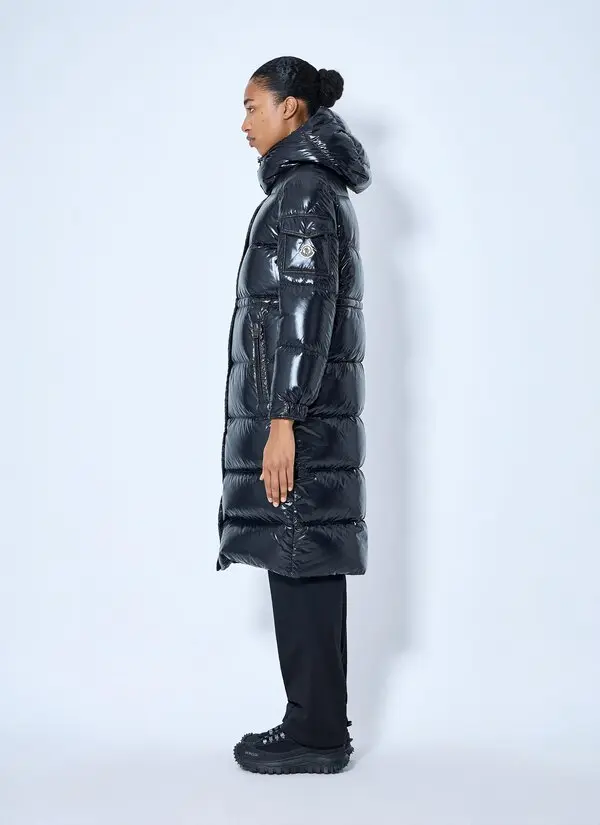 Moncler Cavettaz Hooded Long Down Jacket - Black