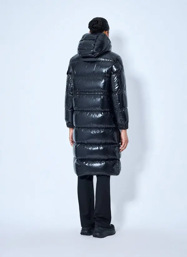Moncler Cavettaz Hooded Long Down Jacket - Black