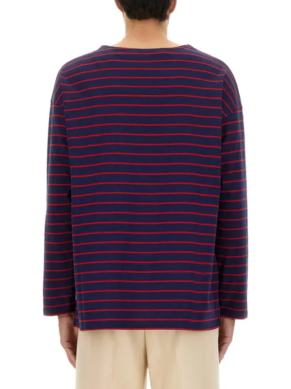 Valentino Garavani Long Sleeve T-shirt With Chez Print - Blue