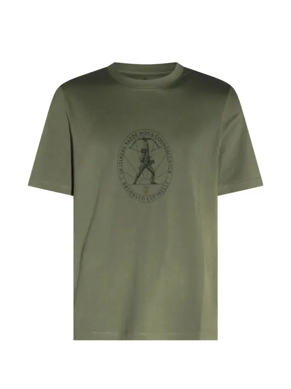 Brunello Cucinelli Logo Cotton T-shirt - Multicolor