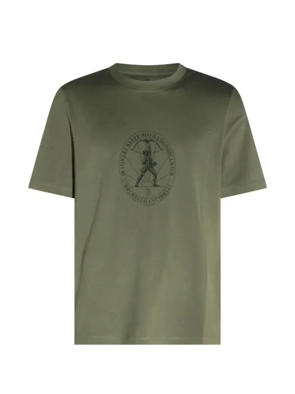 Brunello Cucinelli Logo Cotton T-shirt - Multicolor