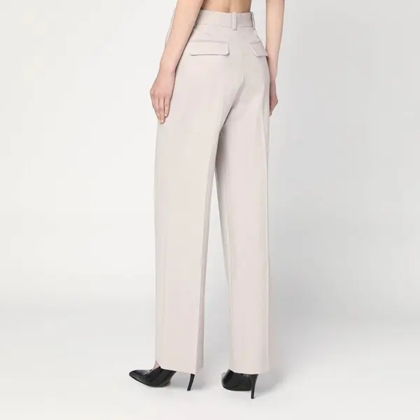 Victoria Beckham Wool Blend Trousers - Gray