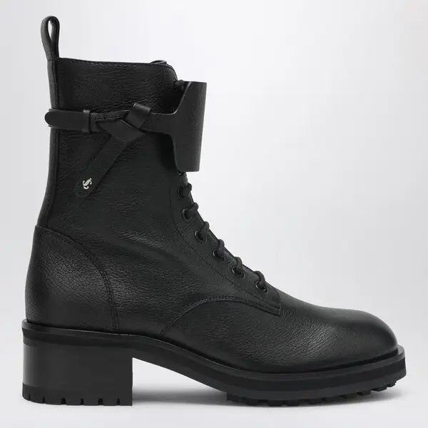 JIMMY CHOO Rosabel Flat Leather Ankle Boots - Black