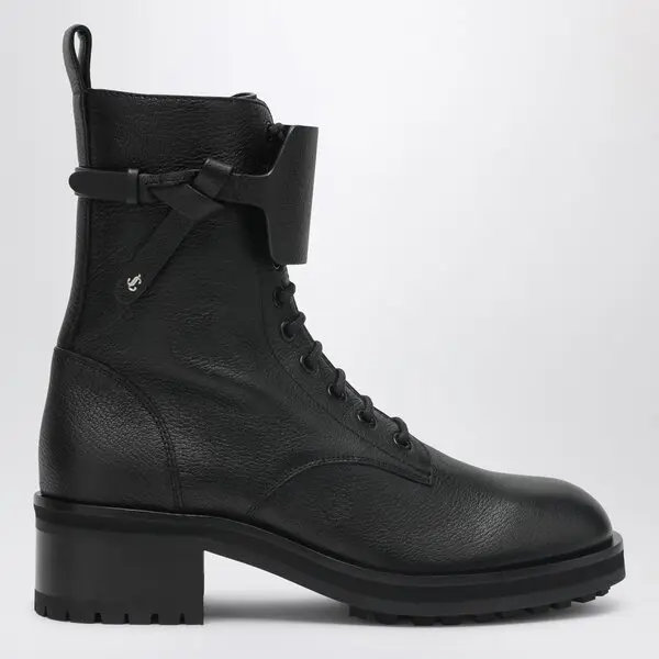 JIMMY CHOO Rosabel Flat Leather Ankle Boots - Black