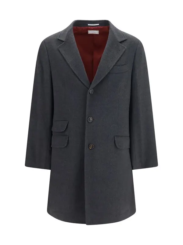 Brunello Cucinelli Cashmere Coat - Gray