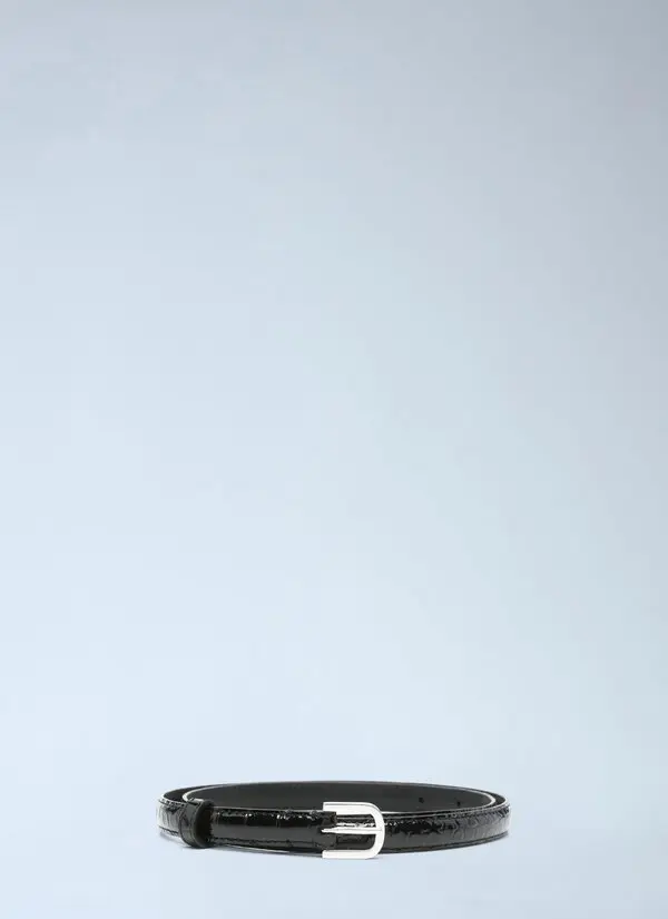 TOTEME Croco-embossed Patent Belt - Black