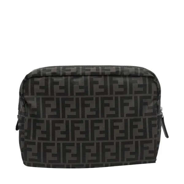 Fendi Medium Ff Logo Beauty Case - Brown