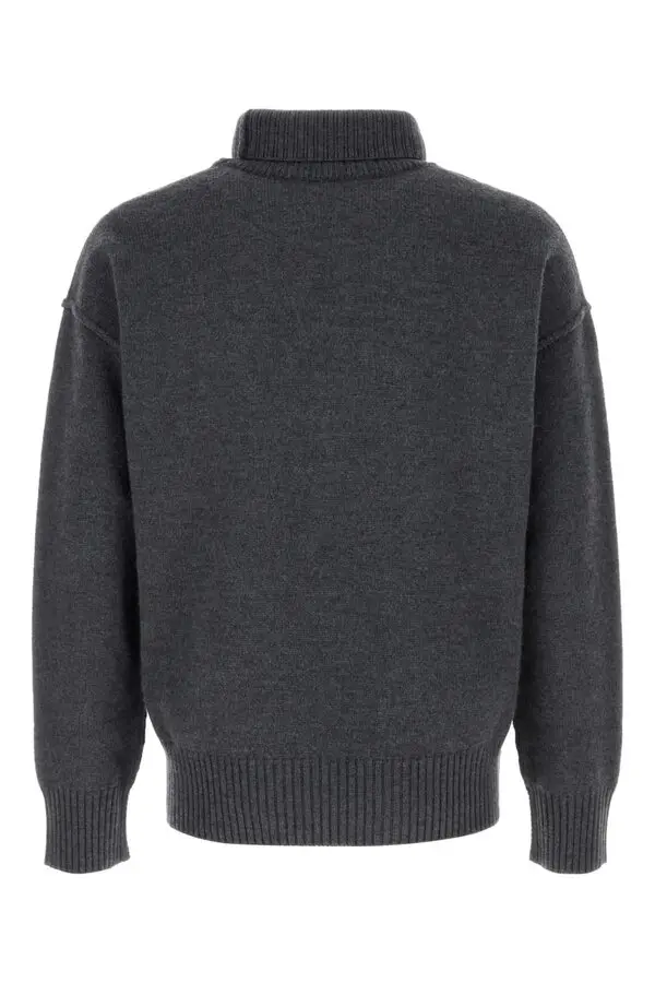 AMI Paris Dark Grey Wool Sweater