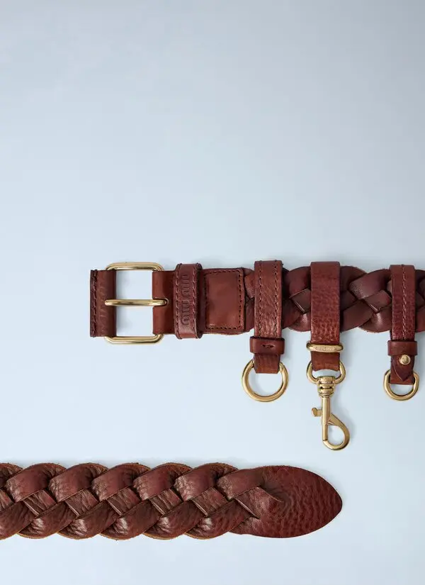 Miu Miu Woven Leather Belt