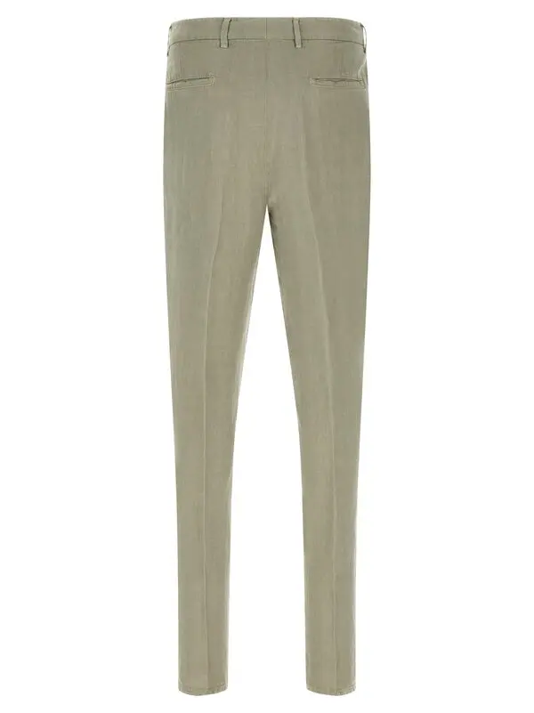 Brunello Cucinelli Linen Gabardine Trousers - Green