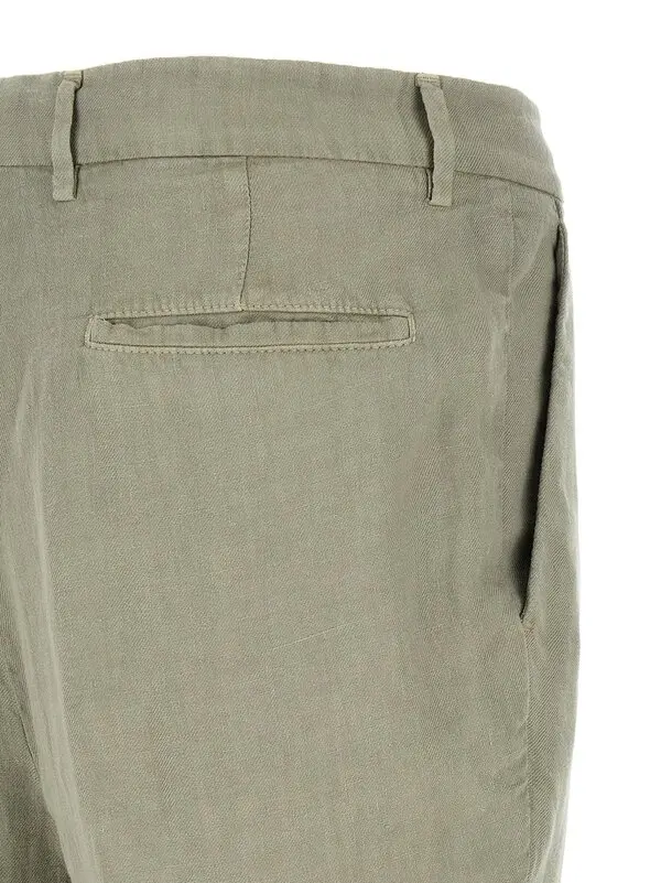 Brunello Cucinelli Linen Gabardine Trousers - Green