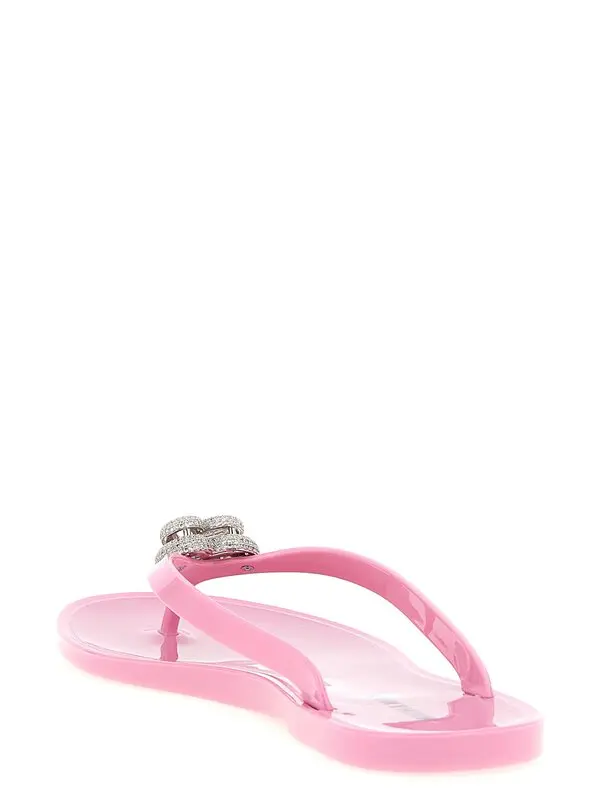 Mach & Mach Double Heart' Sandals - Pink