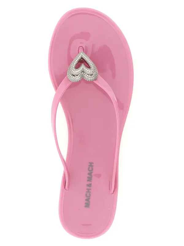 Mach & Mach Double Heart' Sandals - Pink