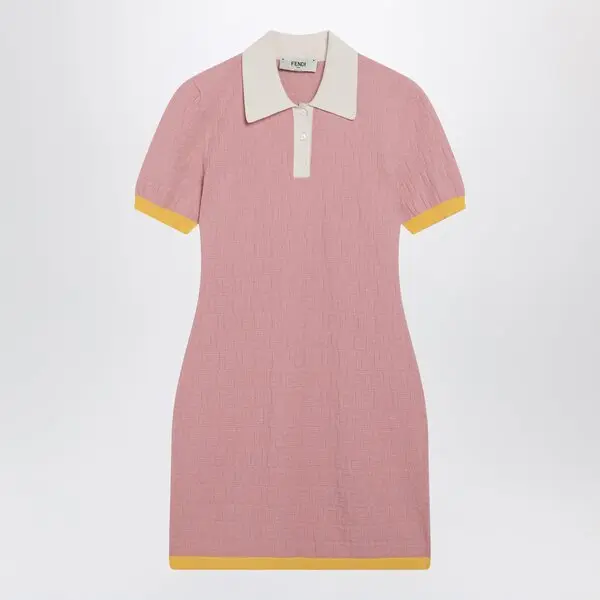 Fendi Ff Jacquard Polo Dress - Pink
