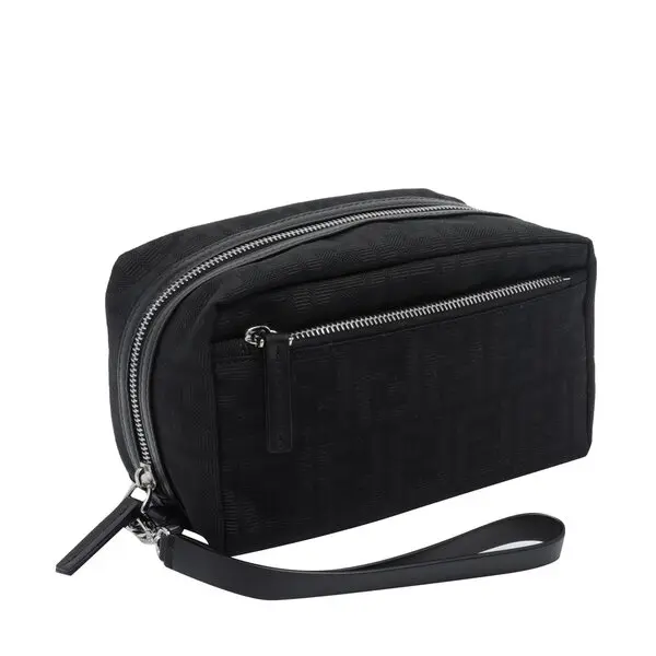 Fendi Small Ff Double Zip Beauty Case - Black