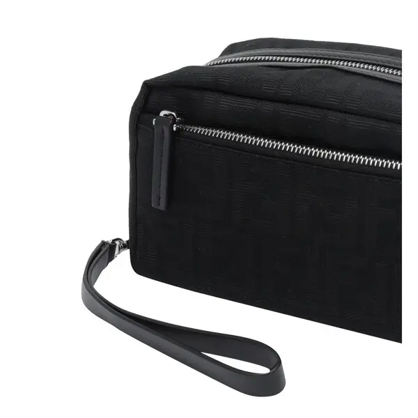 Fendi Small Ff Double Zip Beauty Case - Black