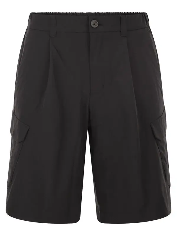 Herno Technical Fabric Cargo Bermuda Shorts