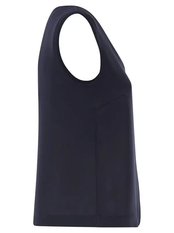 Herno V-neck Cady Sleeveless Top - Blue
