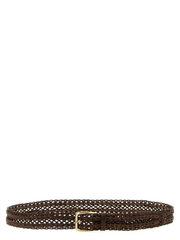 Brunello Cucinelli Braided Leather Belt - Brown