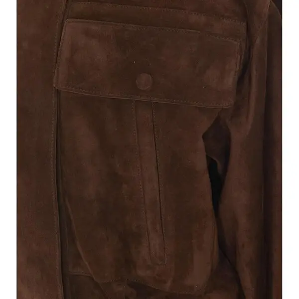 Saint Laurent Crosta Leather Vintage Bomber - Brown