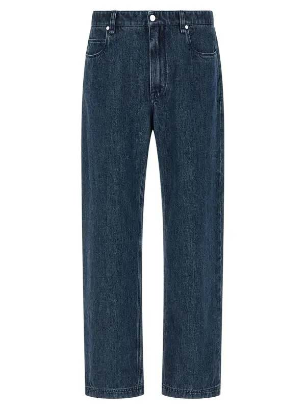 Fendi Cotton Denim High Waist Flared Jeans - Blue