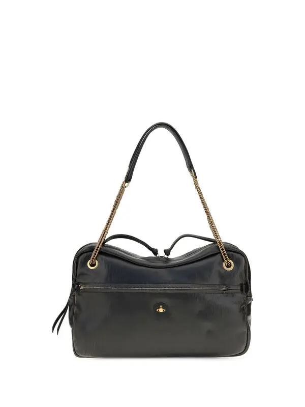 VIVIENNE WESTWOOD Large Dolce Textured Leather Shoulder Bag - Black