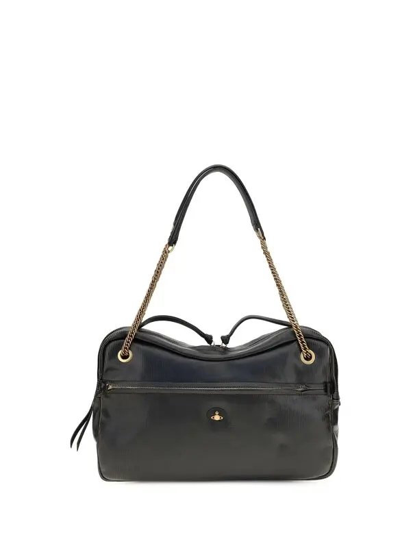 VIVIENNE WESTWOOD Textured Leather Shoulder Bag - Black