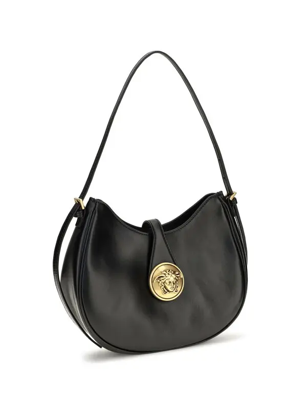 Versace Small Emblème Hobo Lambskin Shoulder Bag