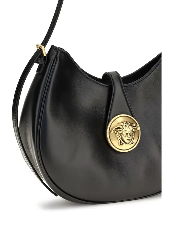Versace Small Emblème Hobo Lambskin Shoulder Bag