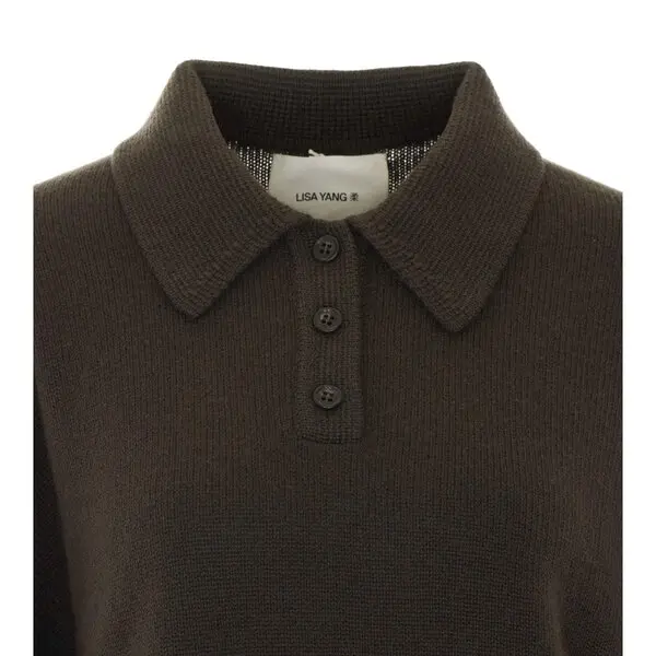 LISA YANG Cashmere Long-sleeve Polo - Green