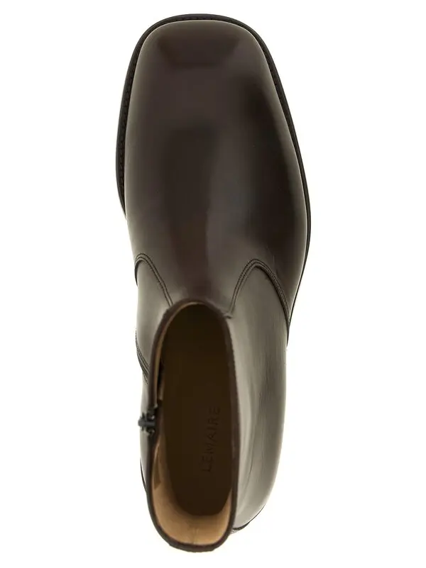 LEMAIRE Leather Ankle Boots - Brown