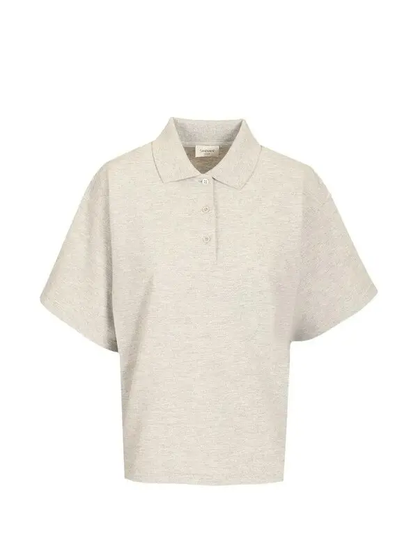 Saint Laurent Oversized Cotton Polo Shirt - Black