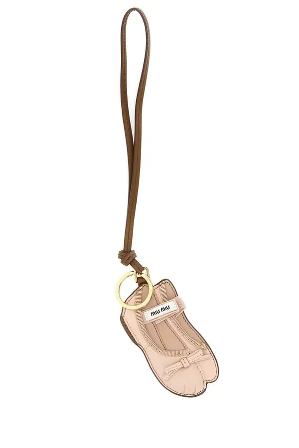 Miu Miu Leather Keyring - Pink