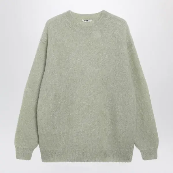 Auralee Light Brushed Mohair-blend Sweater - Green