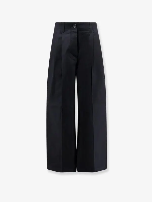 TOTEME Relaxed Cotton Trousers - Black