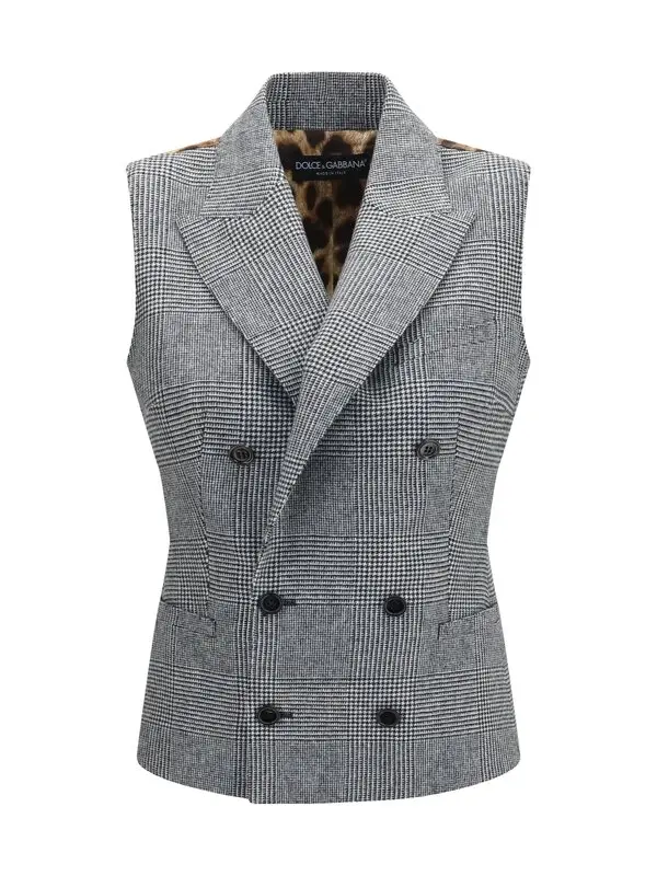 Dolce & Gabbana Prince Of Wales Vest - Gray